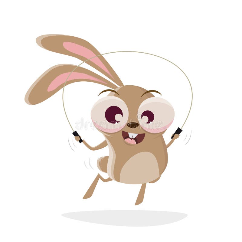 Cartoon Illustration of a Rope Skipping Rabbit Stock Vector ...