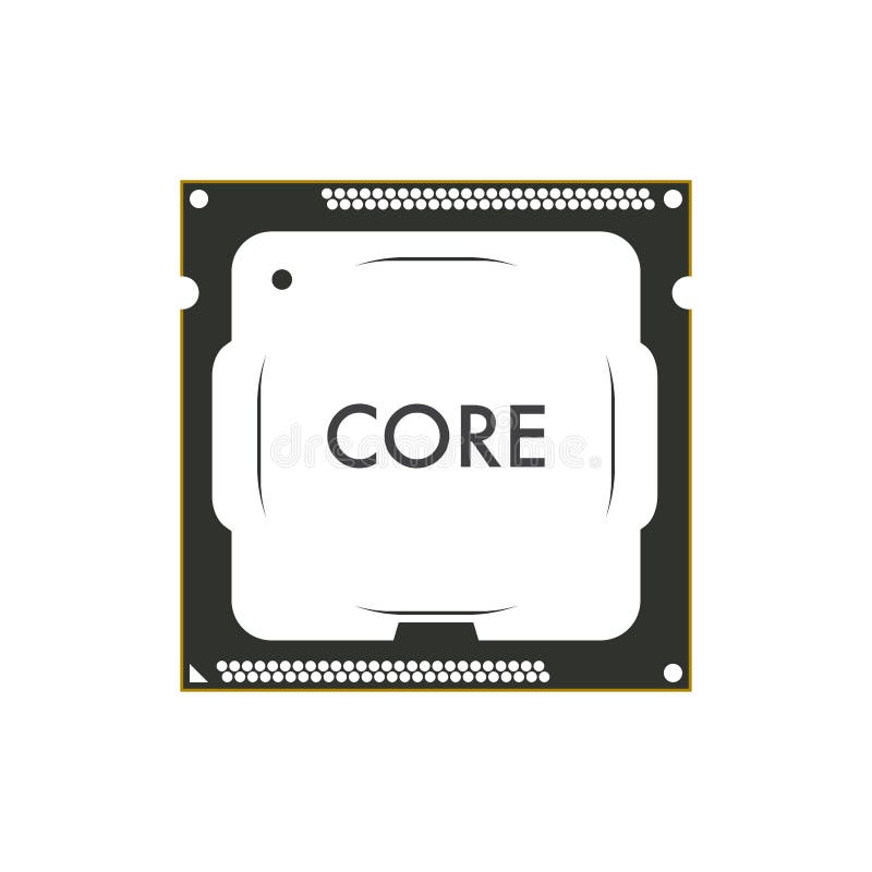 Vector Icon of Computer Chips. the Processor Has the Inscription: CPU ...