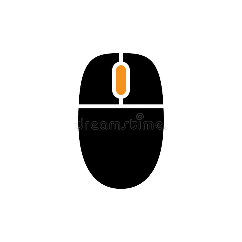 Web Mouse Icon Vector Illustration Template. Middle Click. Simple Style ...