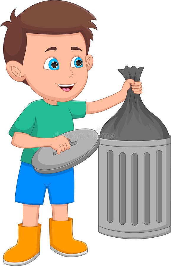 Boy throwing garbage stock vector. Illustration of outdoor - 280301503