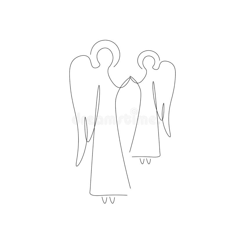 Continuous Line Drawing Angels Stock Illustrations – 41 Continuous Line ...