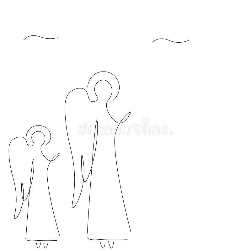Continuous Line Drawing Angels Stock Illustrations – 41 Continuous Line ...