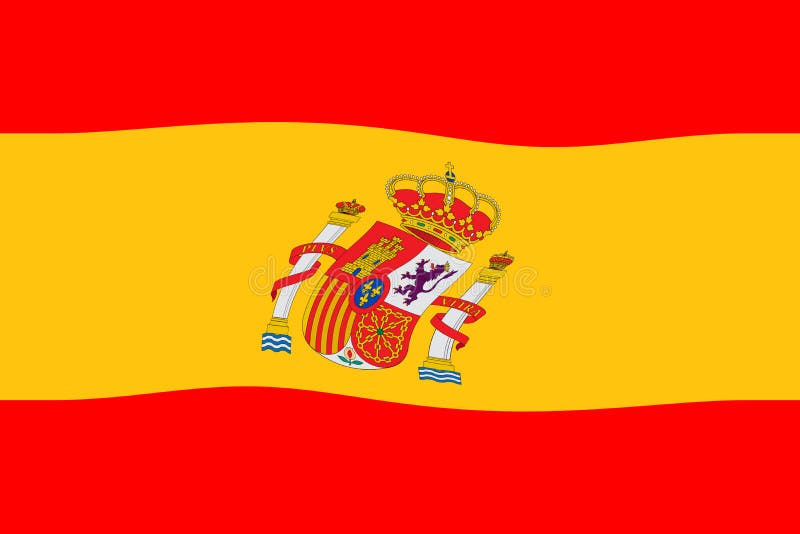 Spain. Flag of Spain. Llustration of the Flag of Spain. Horizontal ...