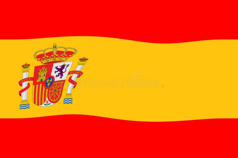 Spain. Flag of Spain. Llustration of the Flag of Spain. Horizontal ...