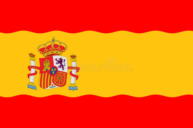 Spain. Flag of Spain. Llustration of the Flag of Spain. Horizontal ...