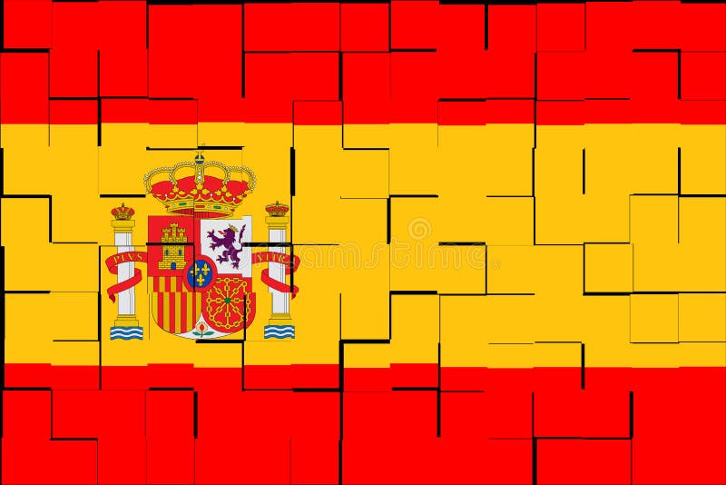 Spain. Flag of Spain. Llustration of the Flag of Spain. Horizontal ...