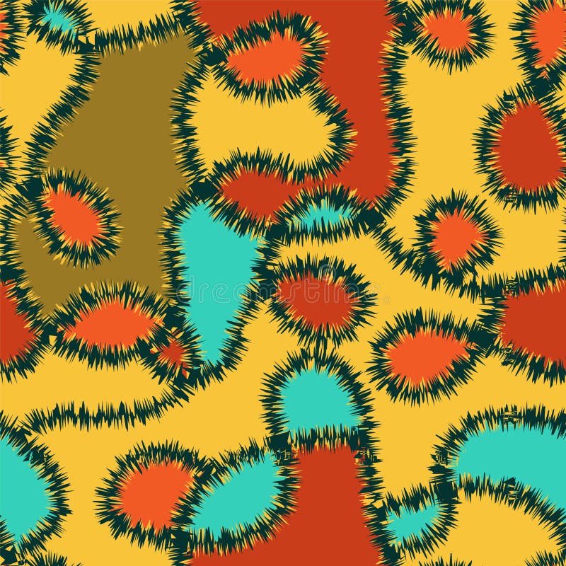 Psychedelic Abstract Colorful Pattern with Chaotic Rounds and Wave ...