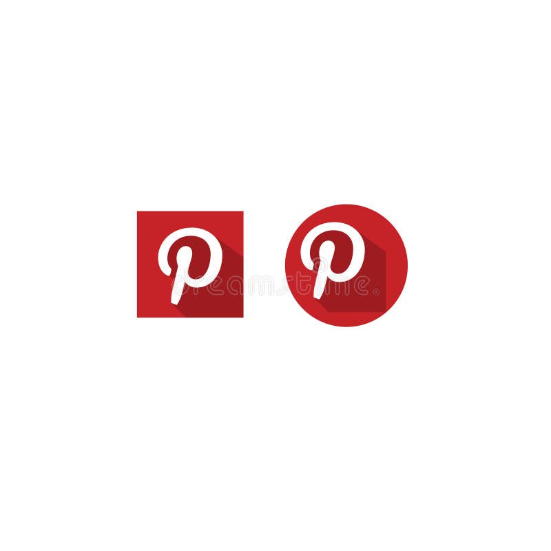 Pinterest Social Media Icon, Social Icons, Pinterest Icons Editorial ...