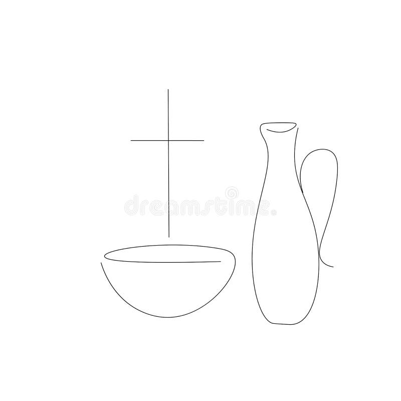 Baptism Symbols Christian Sign Draw, Vector Illustration Stock Vector ...