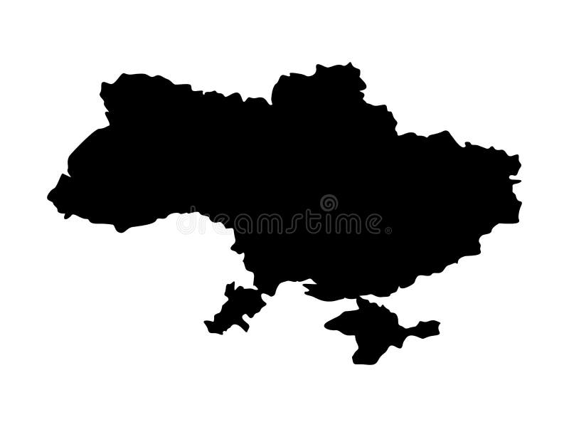 Ukraine black map. stock illustration. Illustration of continent ...
