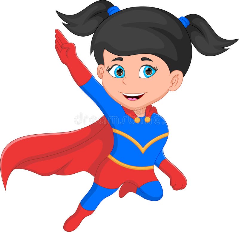 Cute Girl Wearing Superhero Costume Stock Vector - Illustration of ...