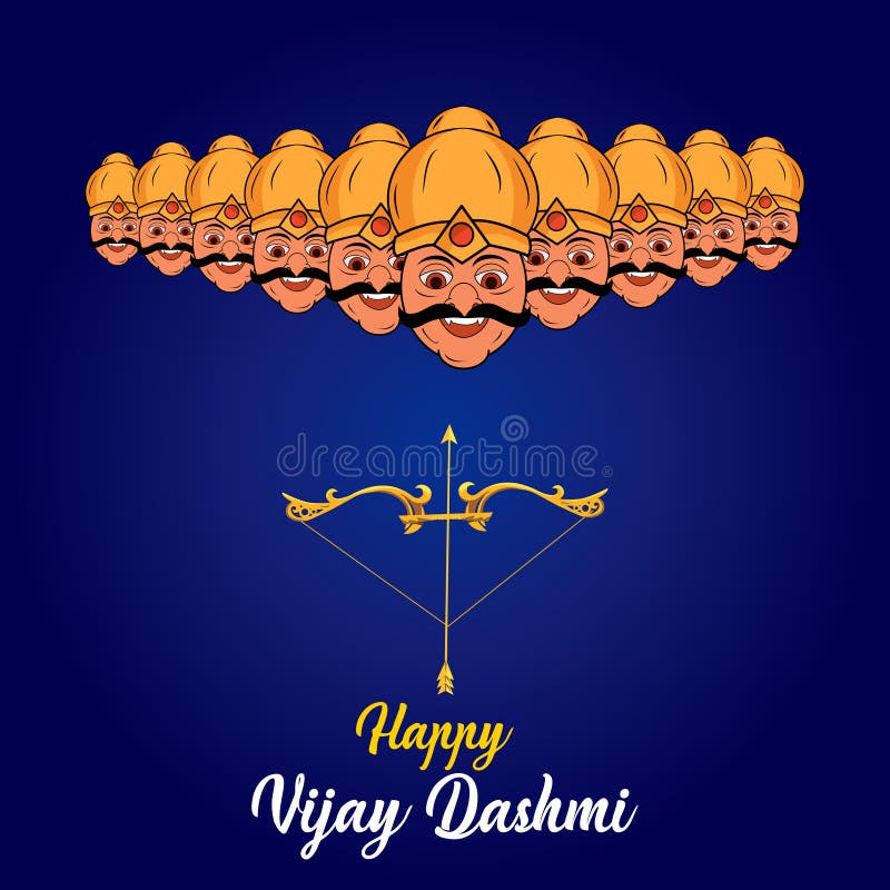 Happy Dusshera, Vijay Dashmi , Greeting Card Design Stock Vector ...
