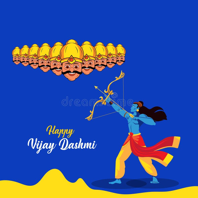 Happy Dusshera, Vijay Dashmi , Greeting Card Design Stock Vector ...
