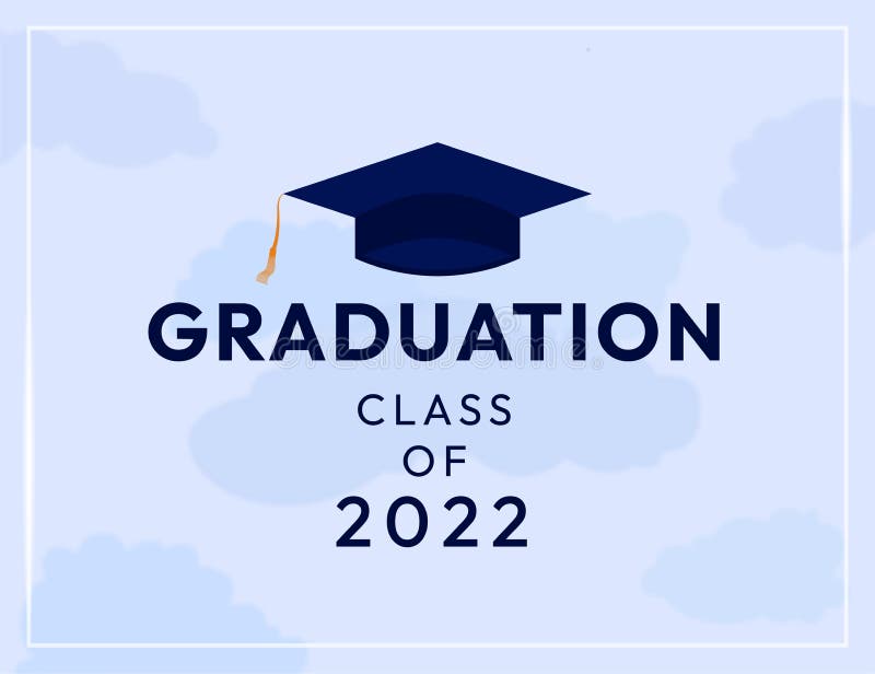 Graduation Background Class of 2022 with Clouds and Confetti Vector ...