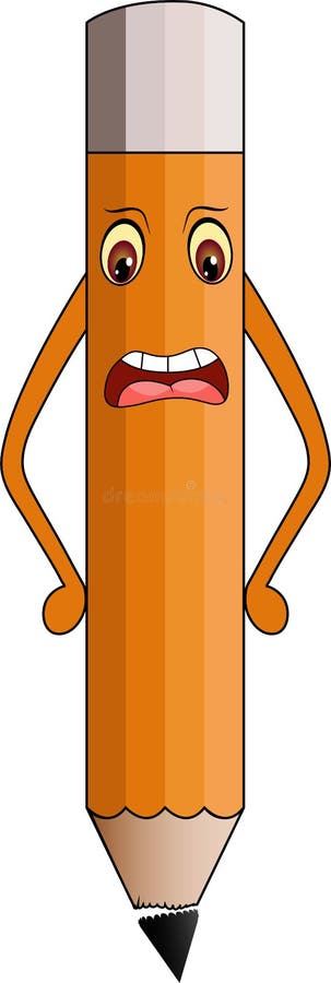 Worried Pencil Vector Illustration Cartoon Stock Vector - Illustration ...