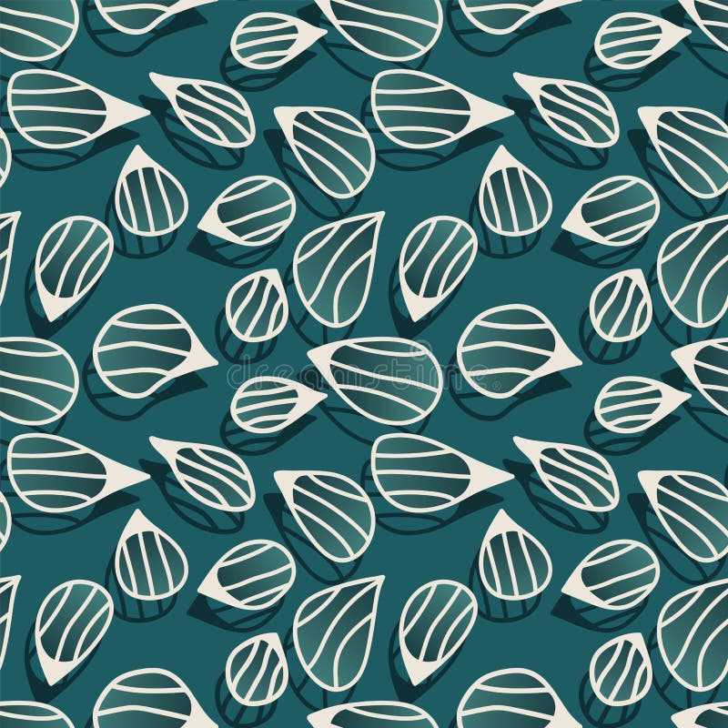 Seamless Natural Pattern with Chaotic Abstract Leaves Stock Vector ...