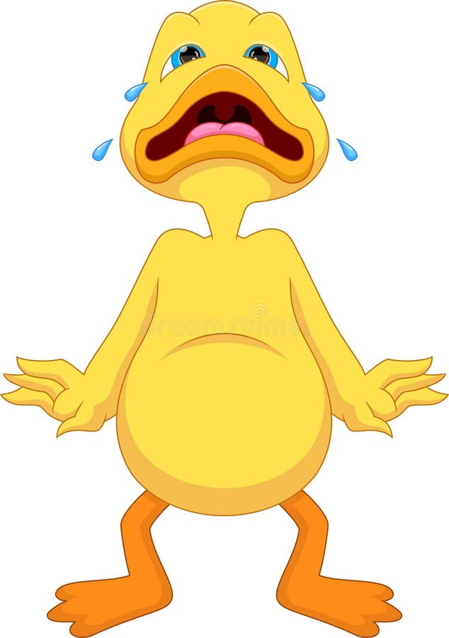 Cartoon Duck Crying on White Background Stock Vector - Illustration of ...