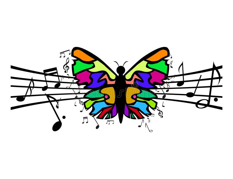 Butterfly Music Notes Stock Illustrations – 643 Butterfly Music Notes ...