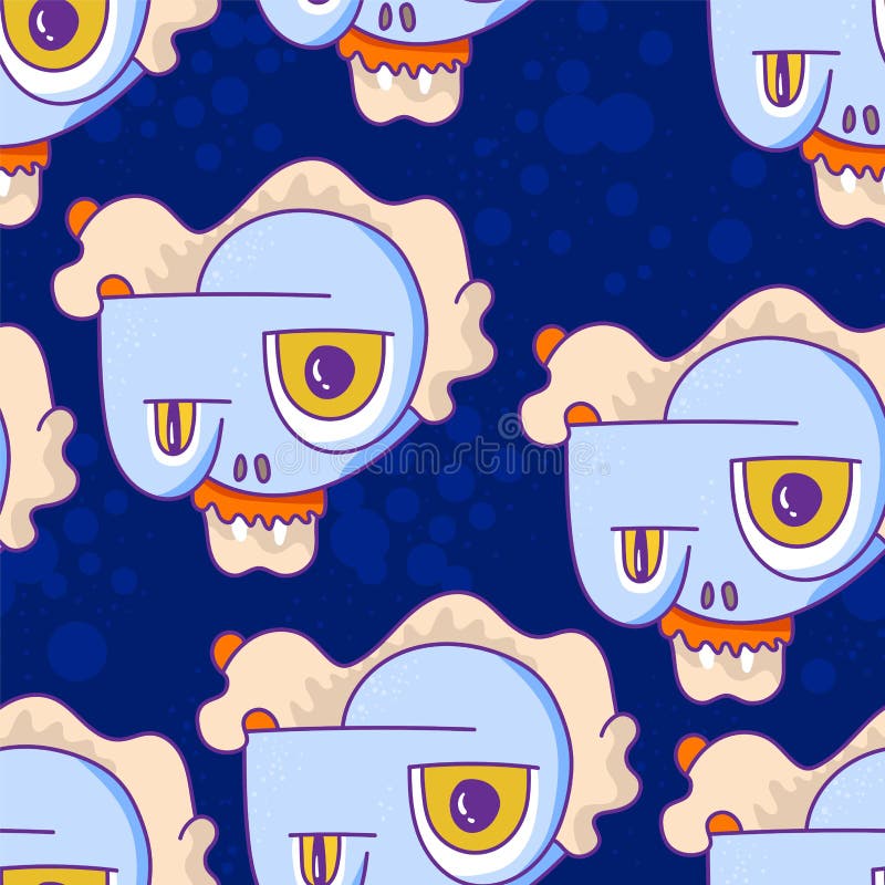 Seamless Pattern with Cute Unique Repeat Creatures Stock Vector ...