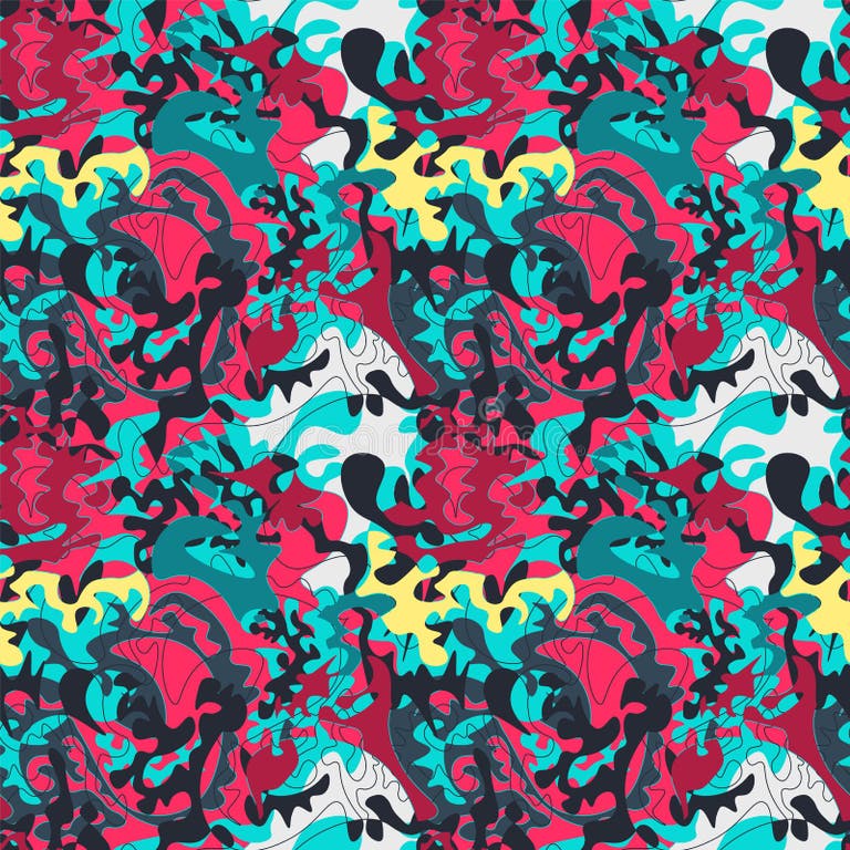 Seamless Decorative Artwork with Unique Wave Pattern Stock Vector ...