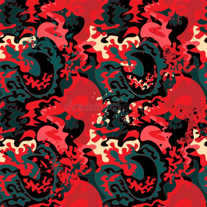 Seamless Decorative Artwork with Unique Wave Pattern Stock Vector ...