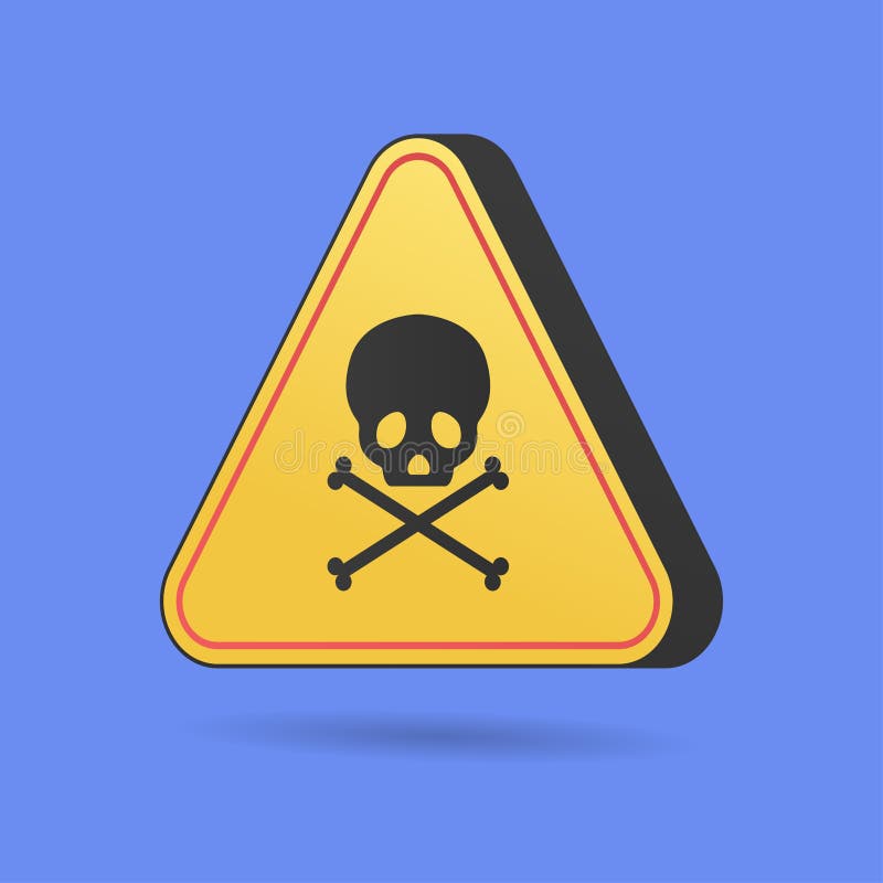 Skull and Bones on Yellow Triangle, Warning Sign, Attention Sign ...