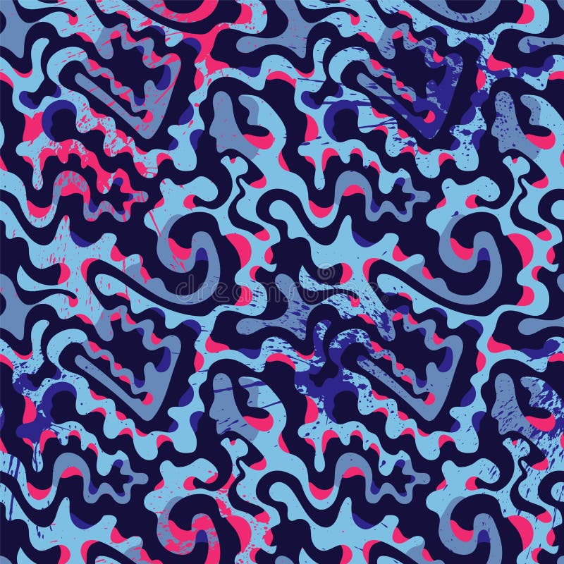 Abstract Seamless Ethnic Patten with Hand Drawn Wave Elements Stock ...