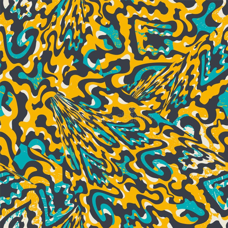 Abstract Seamless Ethnic Patten with Hand Drawn Wave Elements Stock ...