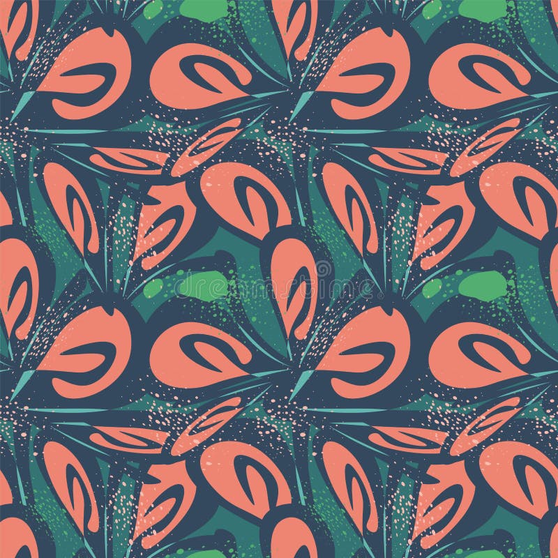 Seamless Vector Artwork with Abstract Leave Pattern Stock Vector ...