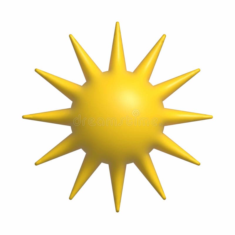 3D Sun Icon. Sun on White Background. Vector Stock Vector ...