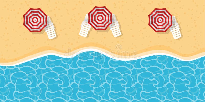 Summer Holidays Sun Loungers on the Seashore Landscape Beautiful ...