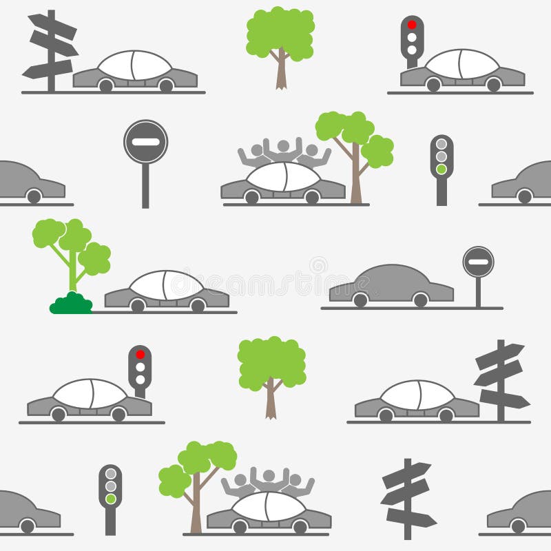Cartoon Traffic Signs Seamless Pattern Stock Illustrations – 263 ...