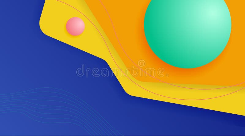 Modern Colorful Banner, Abstract Geometric Composition, 3d ...