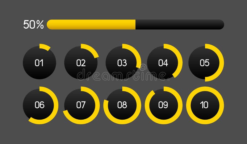 Time Line for Workout Time and Progress Counter. Round Seconds Counter ...