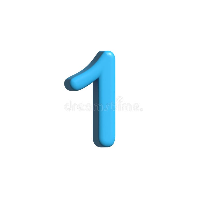 3d Realistic Blue Number One Icon Stock Illustration - Illustration of ...