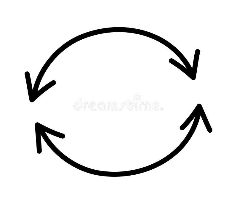 Two Arrows in a Circle Sign. Stock Vector - Illustration of symbol ...
