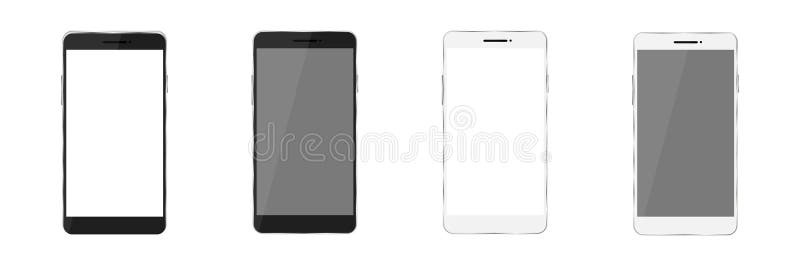 Smartphone with Empty Screen Set. Mobile Devices Frame Collection Stock ...