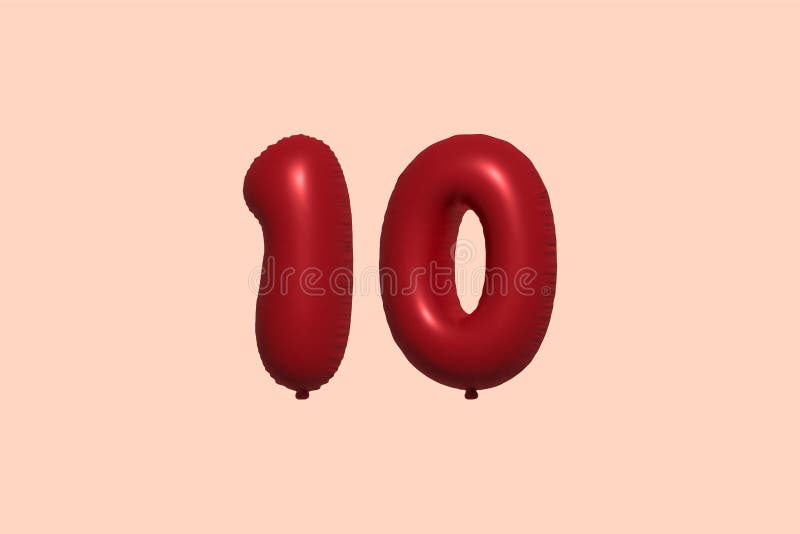 Number 10 Balloon Isolated Stock Illustrations – 434 Number 10 Balloon ...