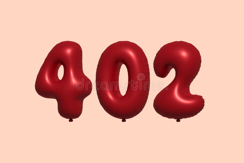 Red Helium Balloon 3D Number 402 Stock Vector - Illustration of event ...