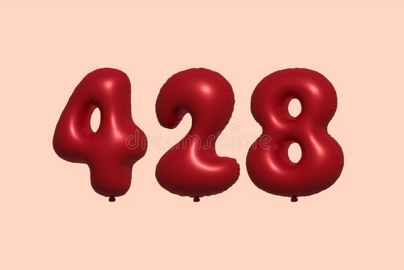 Red Helium Balloon 3D Number 428 Stock Vector - Illustration of design ...