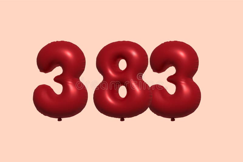 Red Helium Balloon 3D Number 382 Stock Vector - Illustration of ...