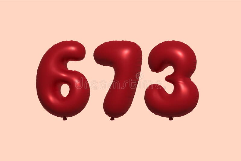 Red Helium Balloon 3D Number 673 Stock Vector - Illustration of coupon ...