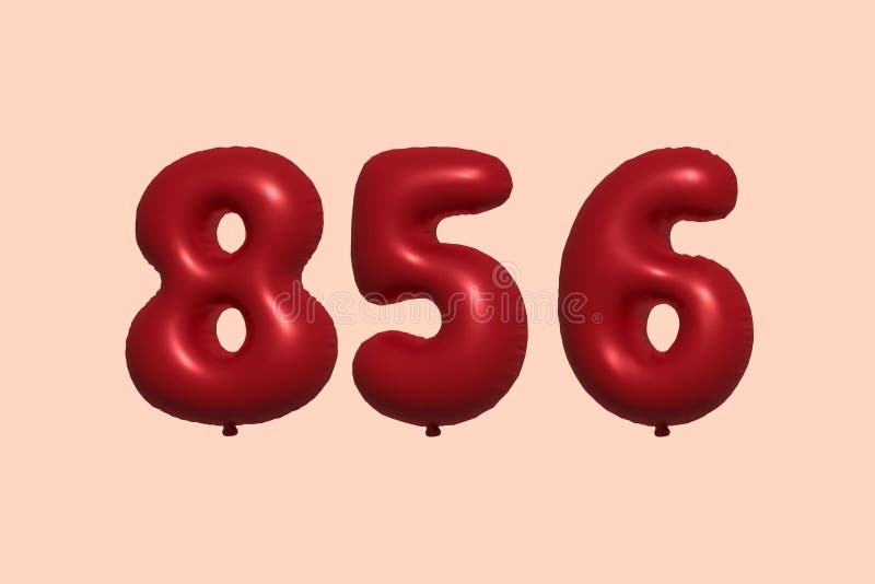 Red Helium Balloon 3D Number 856 Stock Vector - Illustration of helium ...