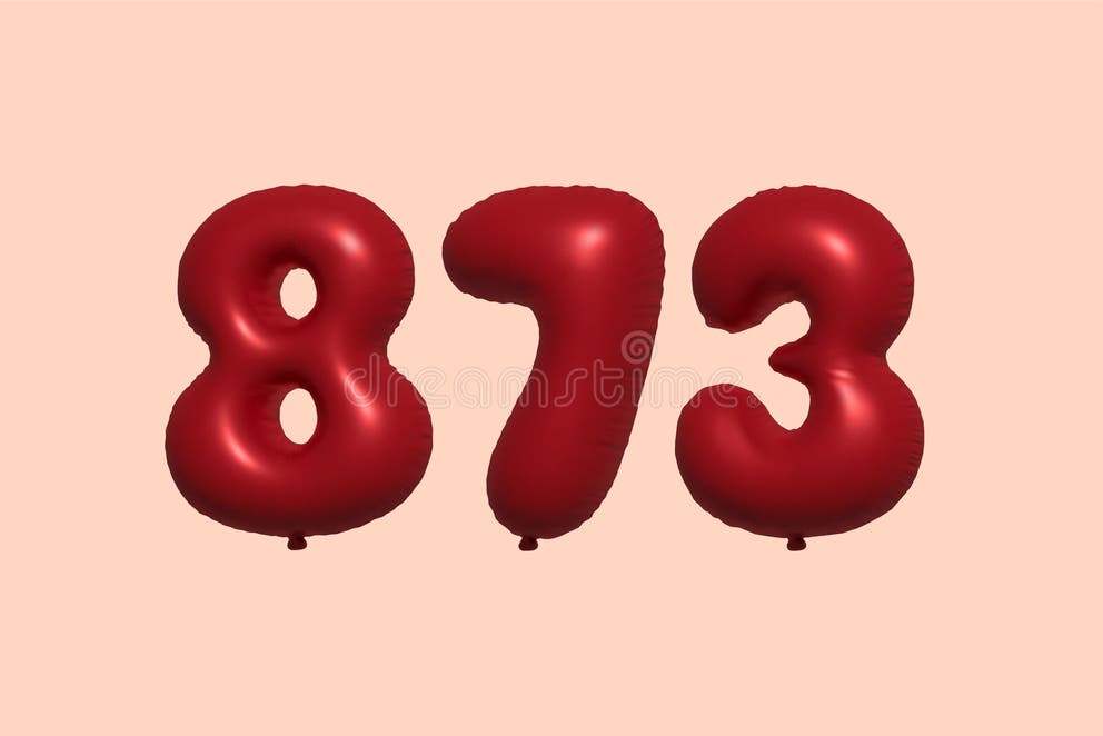 Red Helium Balloon 3D Number 873 Stock Vector - Illustration of foil ...