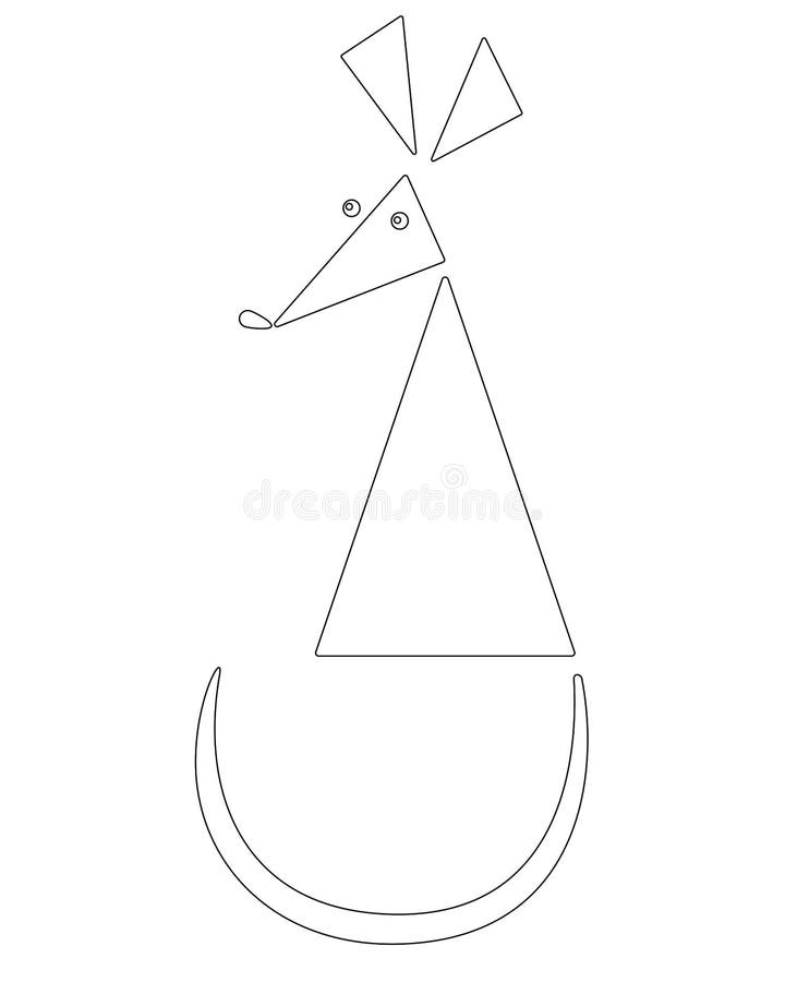 Mouse from Triangles, Funny Animal from Geometric Shapes - Vector ...