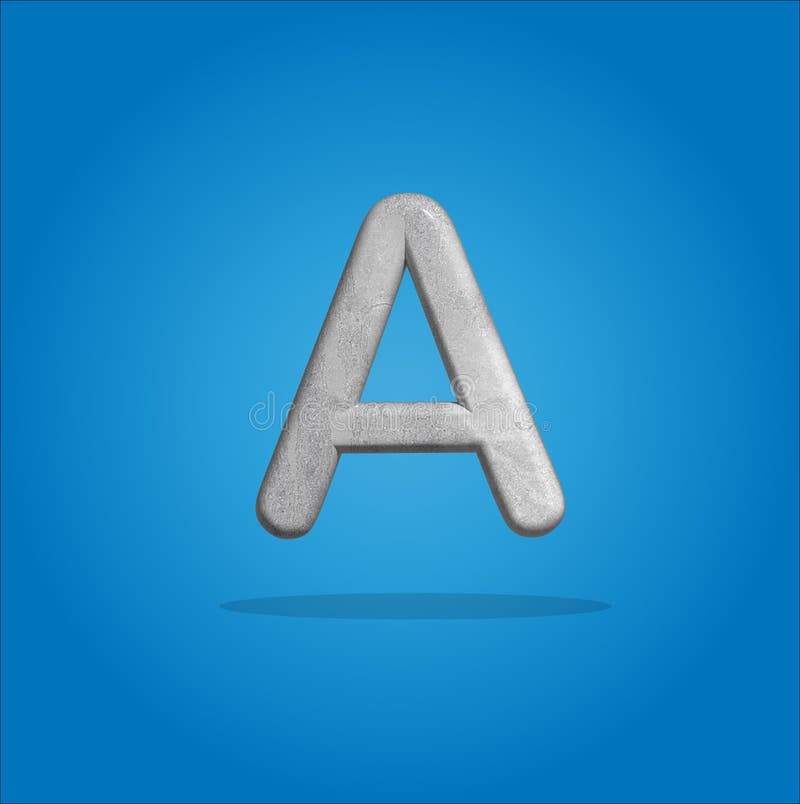 Grey Letter O Logo Isolated from Blue Background. 3D Illustration Stock ...