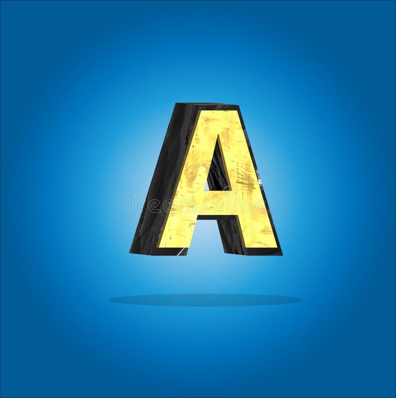 Grey Letter a Logo Isolated from Blue Background. 3D Illustration Stock ...