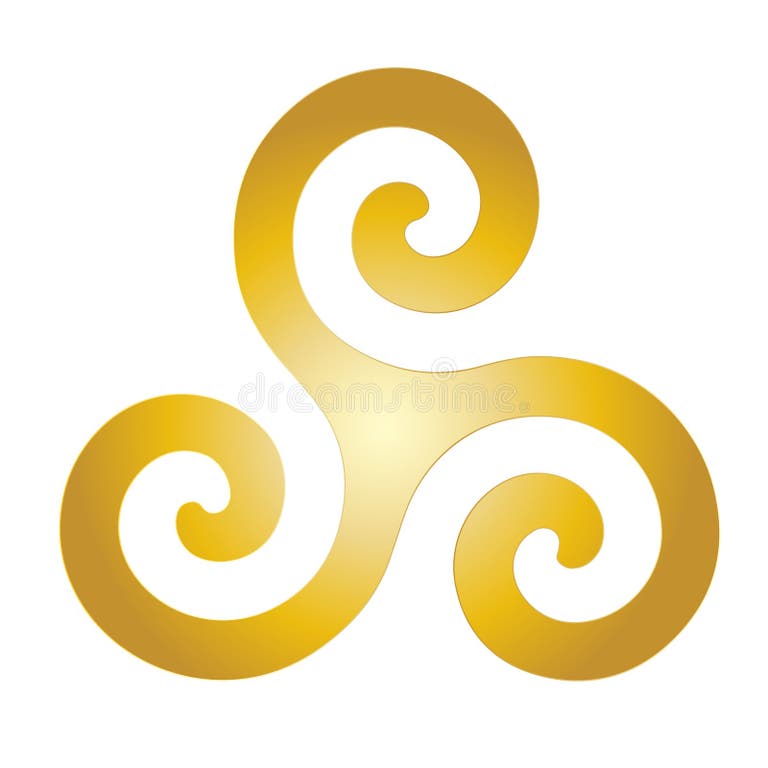 Gold Spiritual Symbol Celtic Trinity, Triskelion, Holy Trinity Sign ...