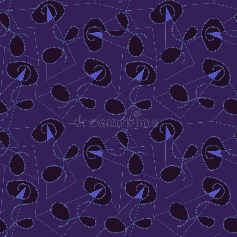 Seamless Cute Pattern with Curved Triangle Elements and Wave Lines ...