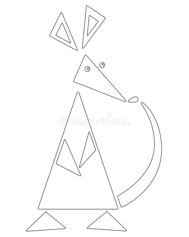 Rat Made of Triangles, a Funny Animal Made of Geometric Shapes - a ...